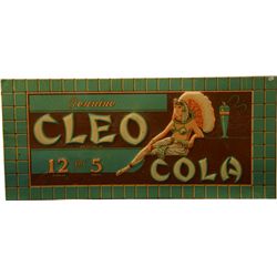 Genuine CLEO Cola Embossed Tin Advertisement Sign
