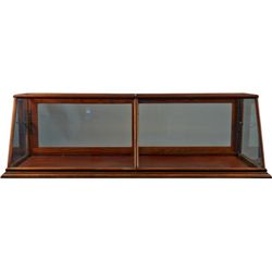 Large Countertop Wood & Glass Slant Front Display Showc