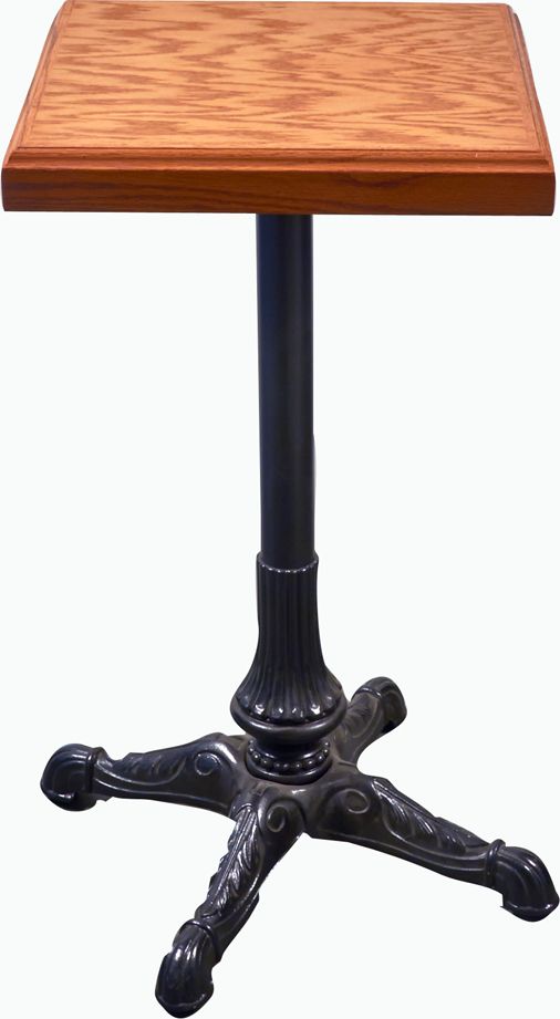 Ornate Cast-Iron & Oak Top Pedestal Slot Machine Stand