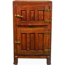 Early Oak Belding-Hall Century Refrigerator Ice Box