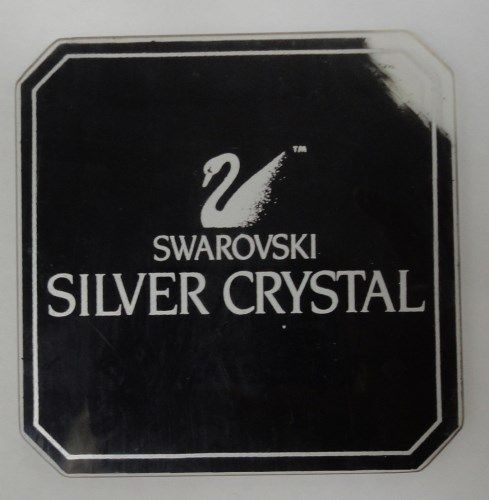 Swarovski Octagonal Display Stand with Mirror with "Silver Cyrstal" on base