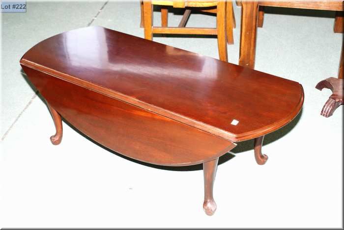 A cherry Gibbard drop leaf coffee table on cabriole feet