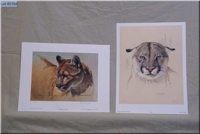 Lot of Two Small Un-Framed Ltd Edition Prints, Randy Fehr "Cougar ...