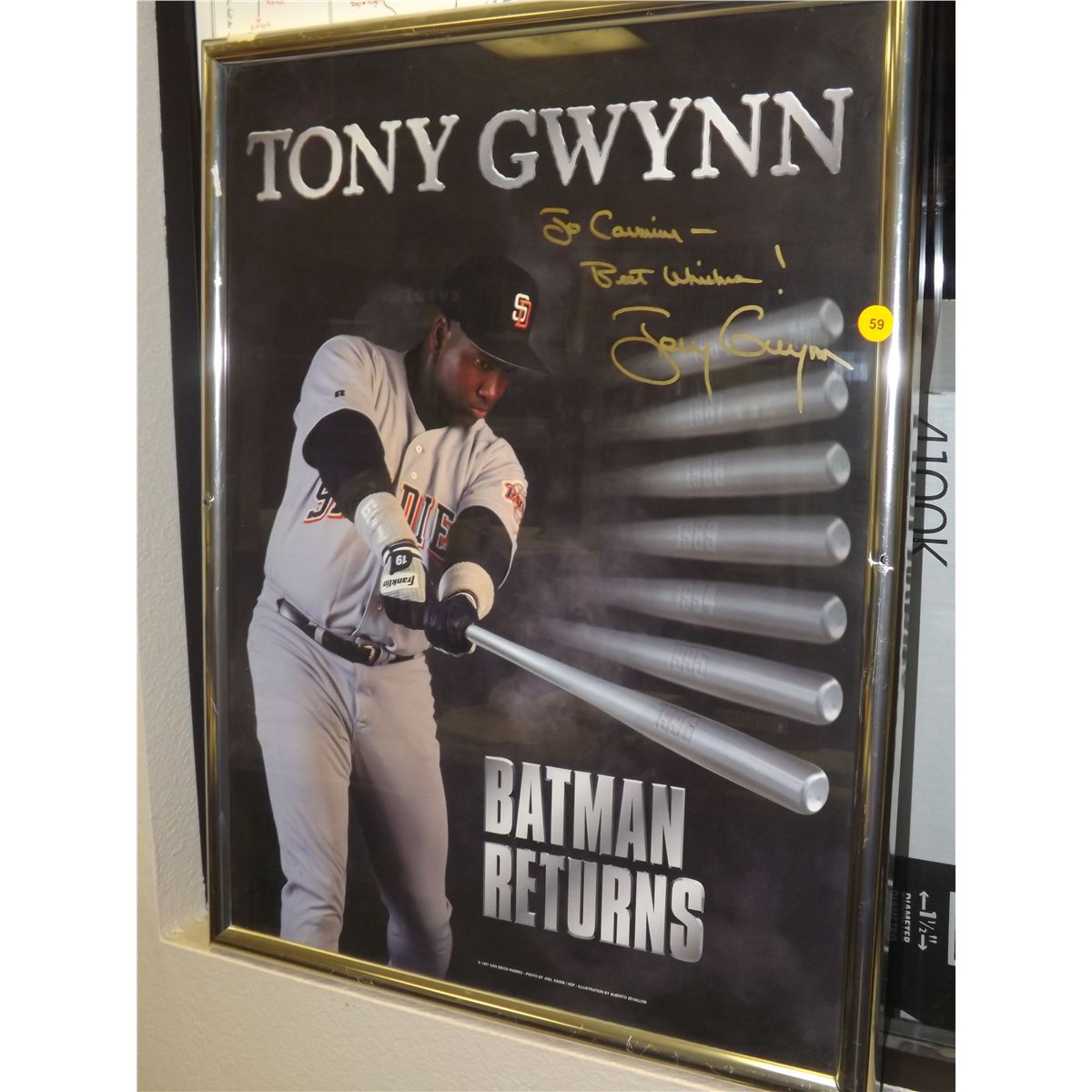 Tony Gwynn Autographed Poster. 17x24 Framed Poster. Appraised or ...