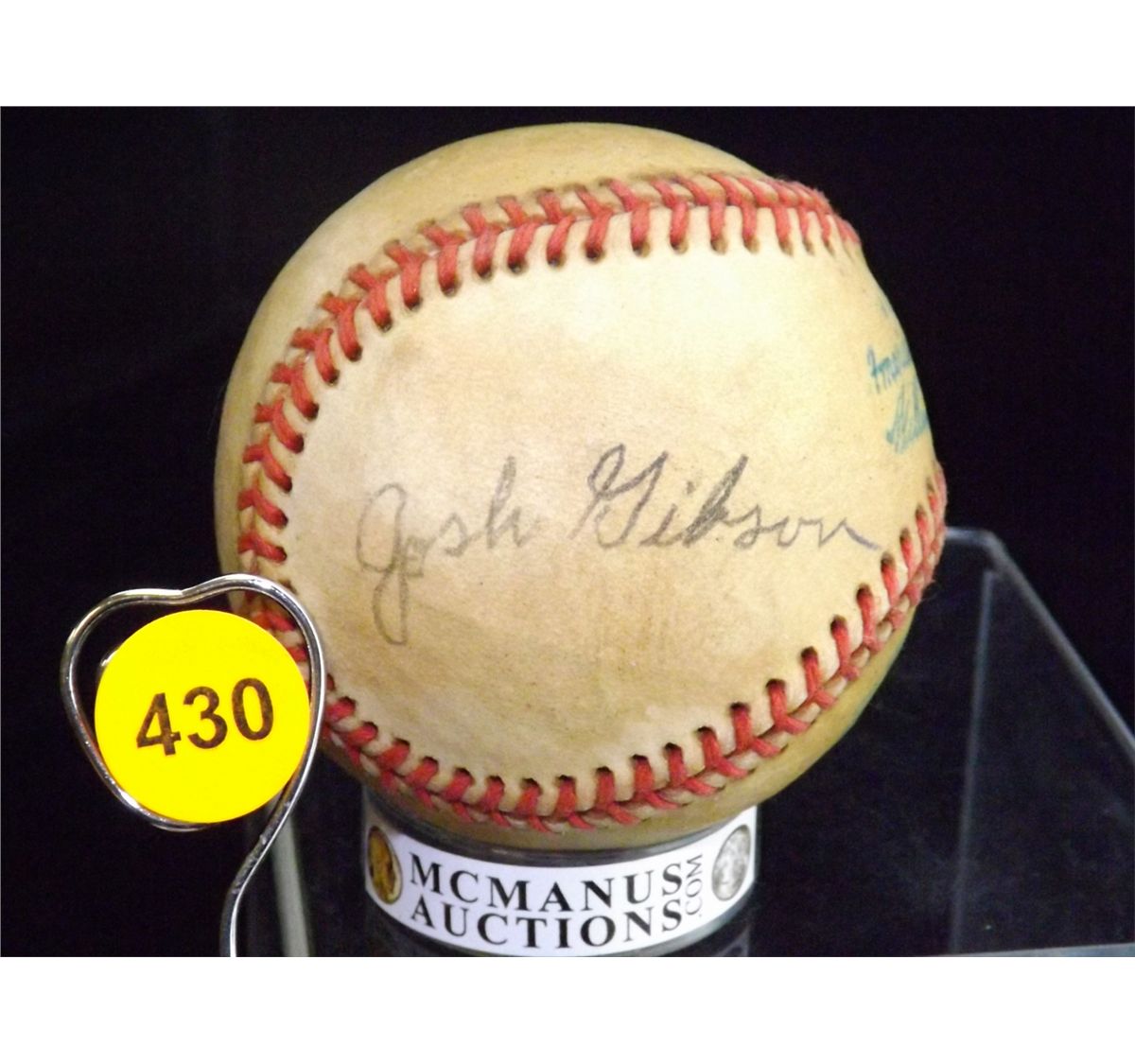 Josh Gibson Autographed Baseball. Reach Official American League Ball. Appraised or estimated retail