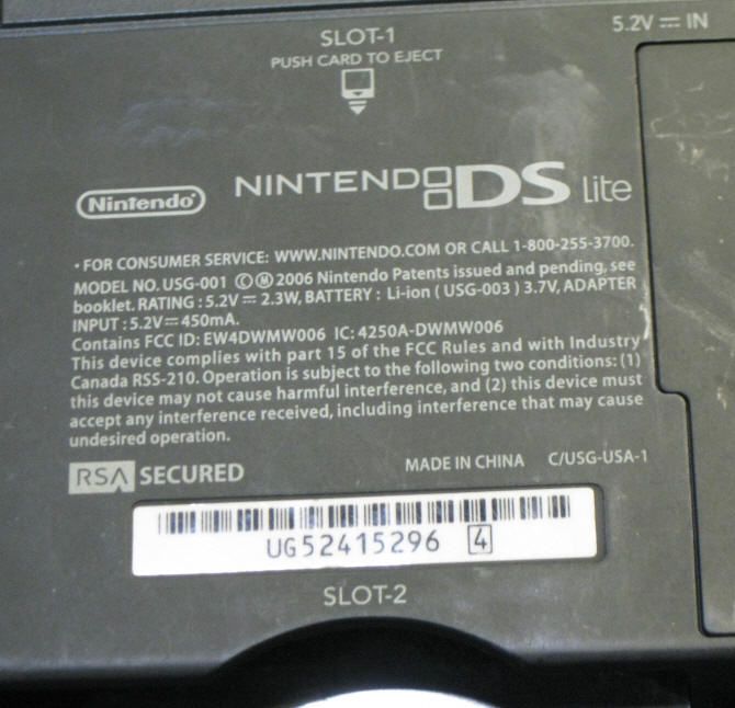 Nintendo Hand Held DS Lite Touch Screen