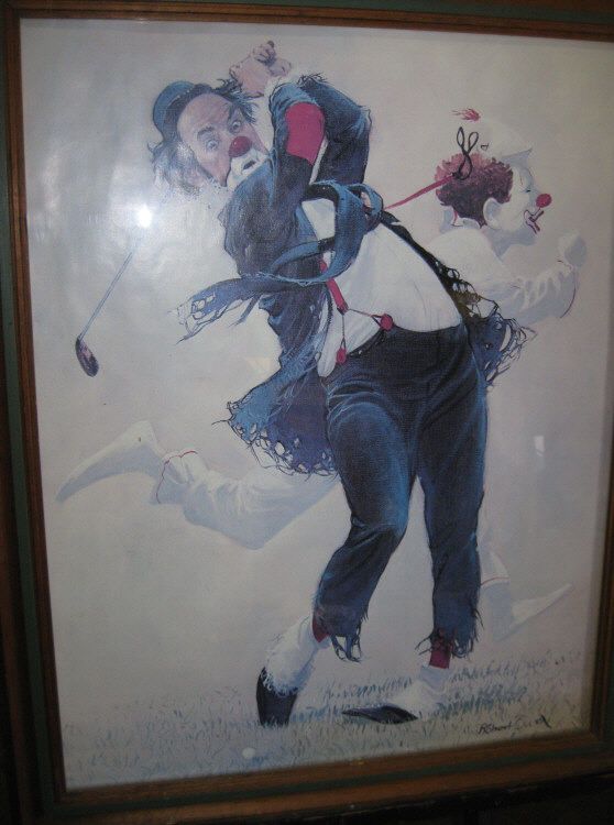 ROBERT OWEN CLOWN PRINT ON BOARD