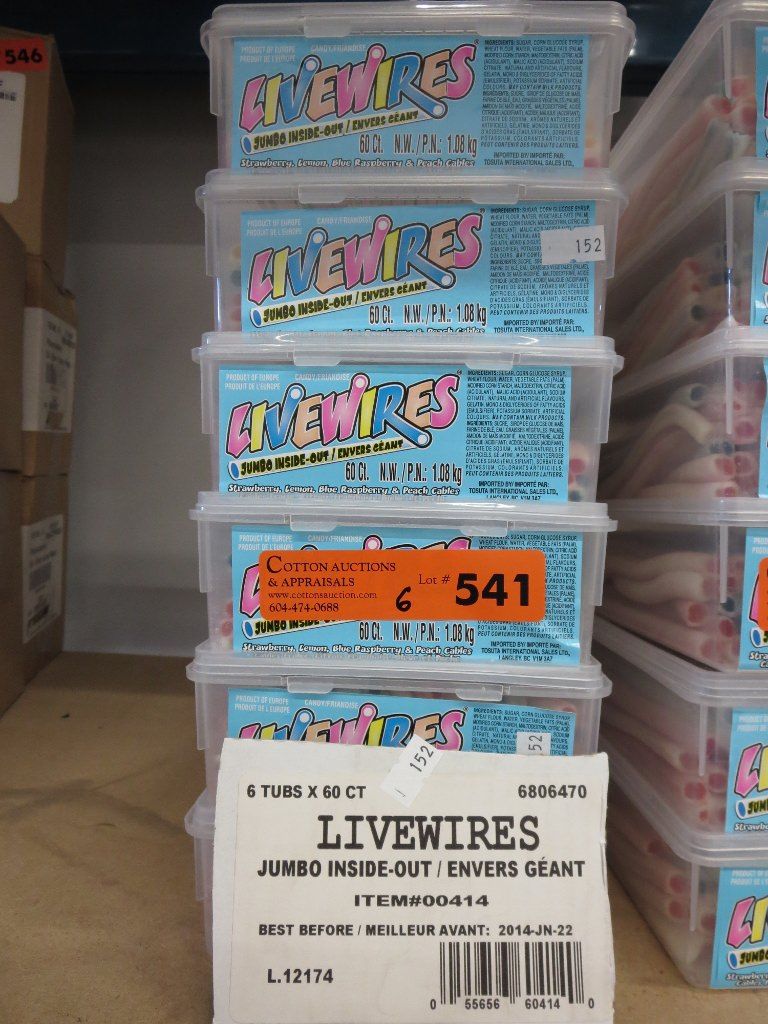 6 cartons of Livewires candy