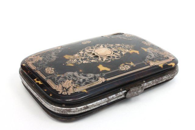 Tortoise shell, rose gold & silver inlaid case