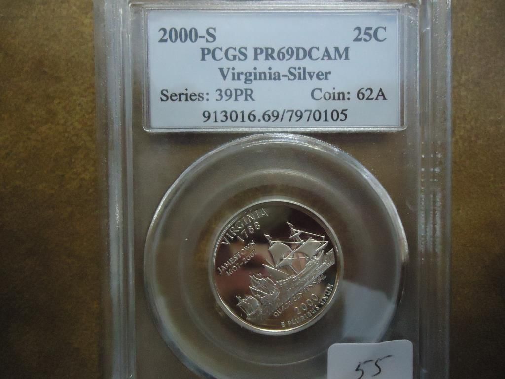 2000-S SILVER VIRGINIA QUARTER PCGS PR69 DCAM