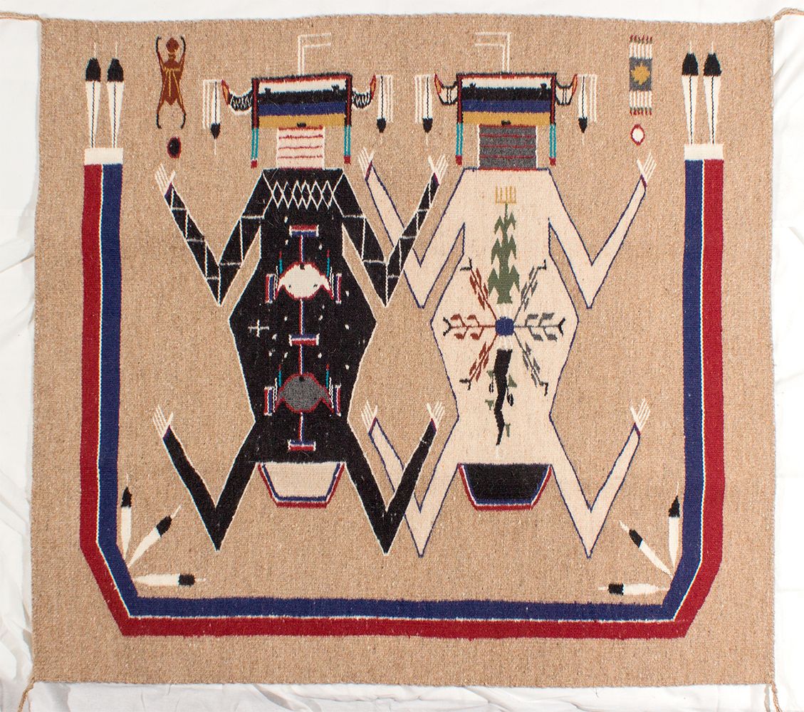 Mother Earth, Father Sky Sandpainting Navajo Rug