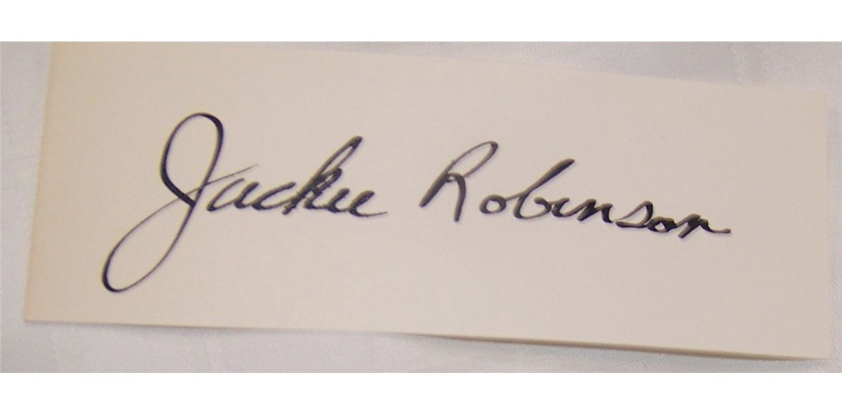 VERY RARE 'JACKIE ROBINSON' SIGNATURE CUT OUT
