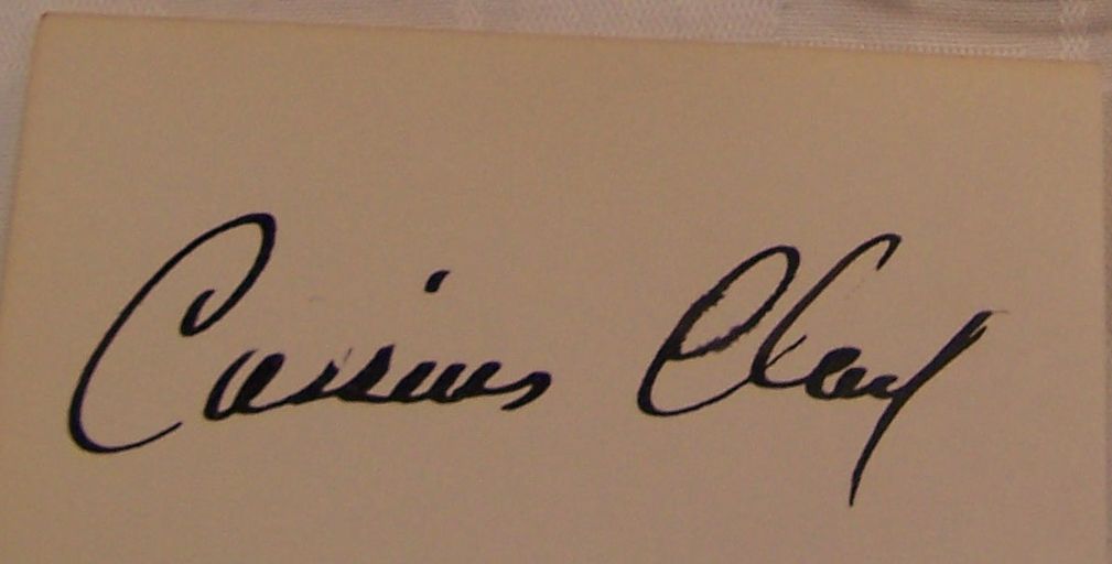 CASSIUS CLAY AUTOGRAPH SIGNATURE CUT OUT