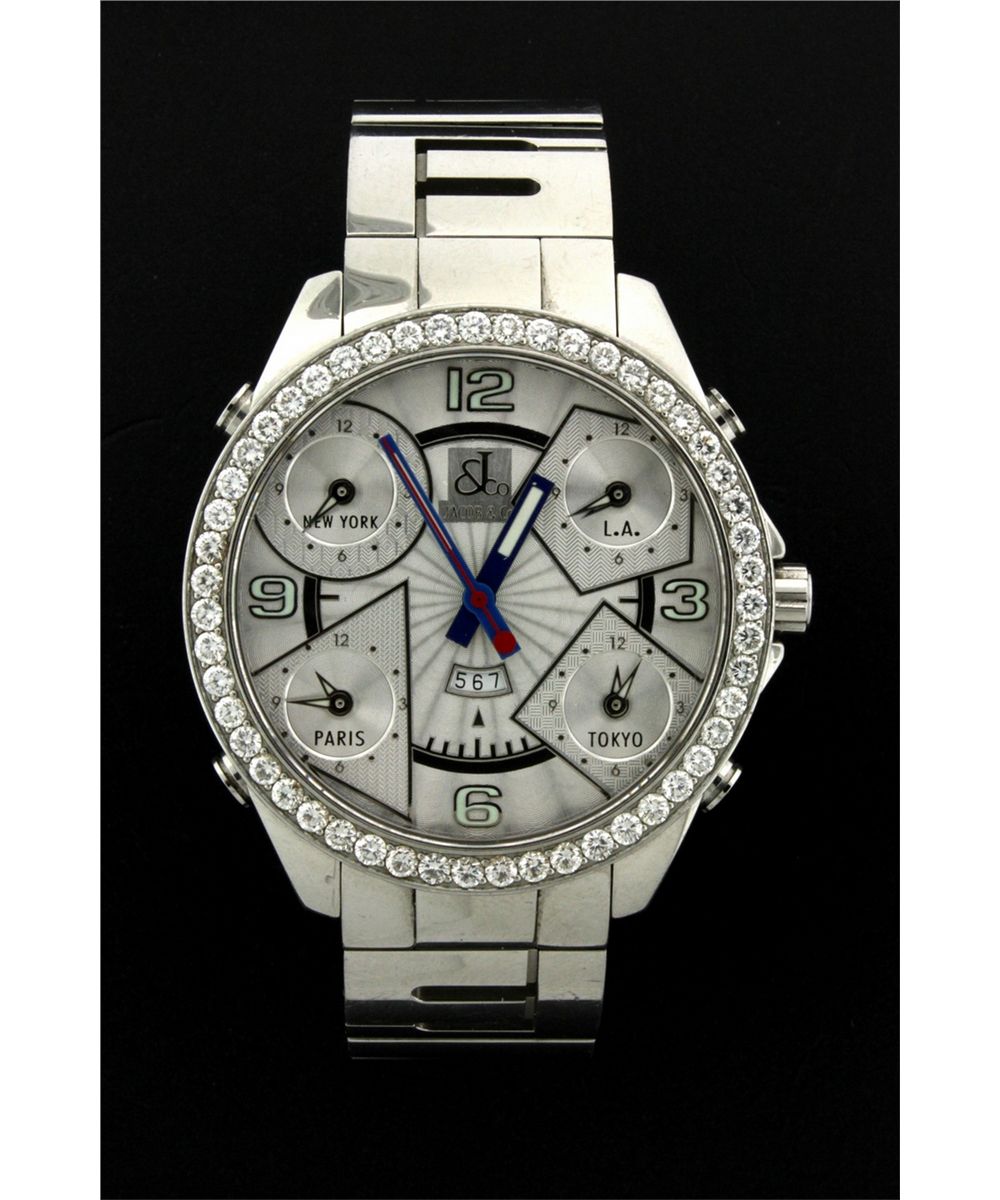 WATCH: [1] Stainless steel Jacob & Co. Five Time Zones gents watch with ...