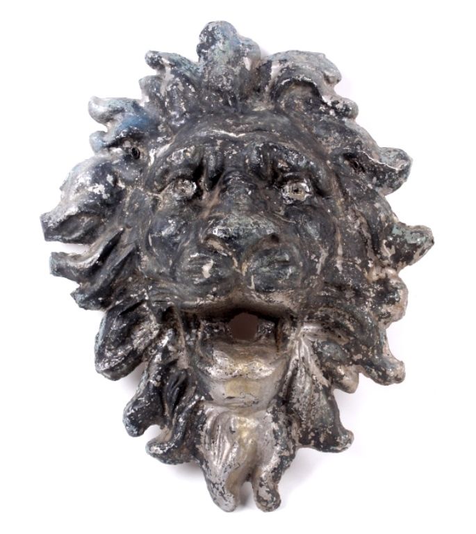 Antique Cast Metal Lions Face