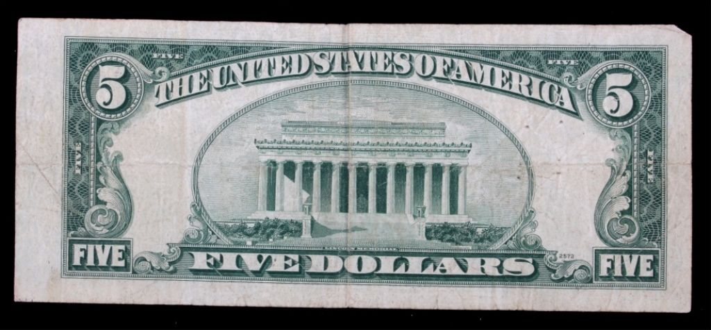 U.S. Currency $5 Bill 1950 E Misprint
