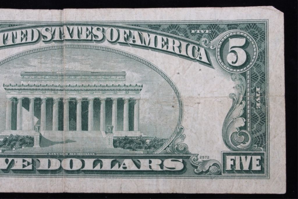 U.S. Currency $5 Bill 1950 E Misprint
