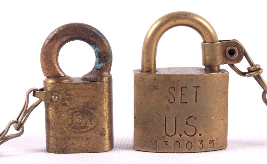 U.S. Army & U.S. Navy Brass Pad Locks