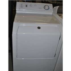 An electric Maytag dryer model number MDE7057AYW,.