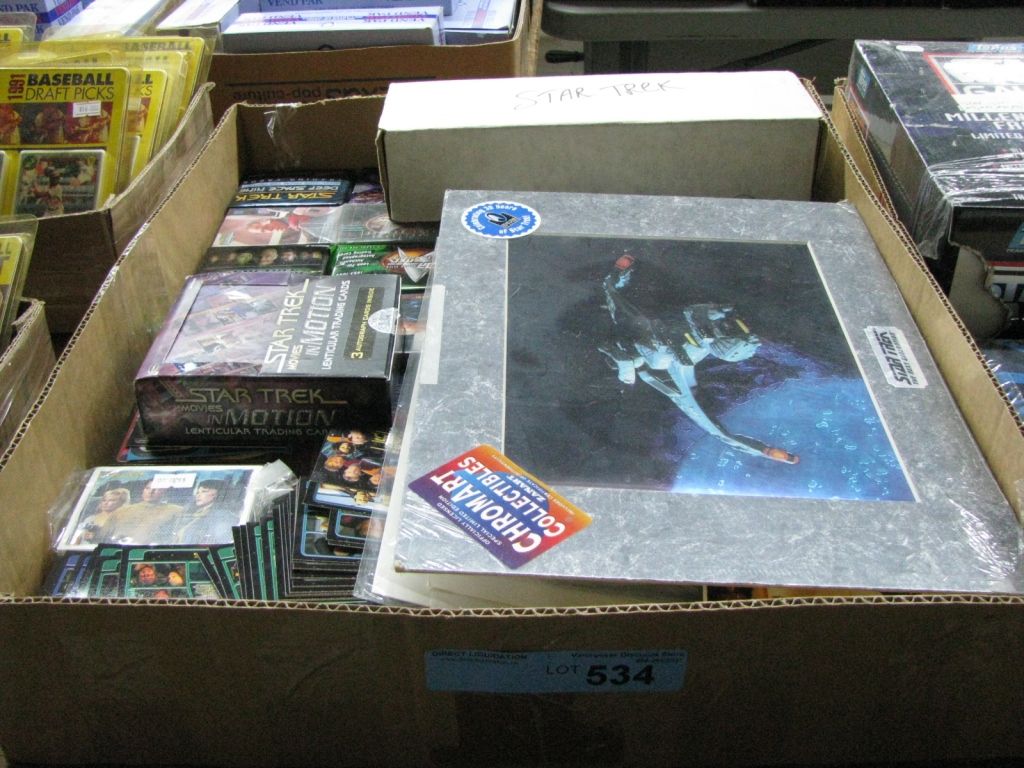 Large Box of Star Trek Cards, Pictures, Etc.