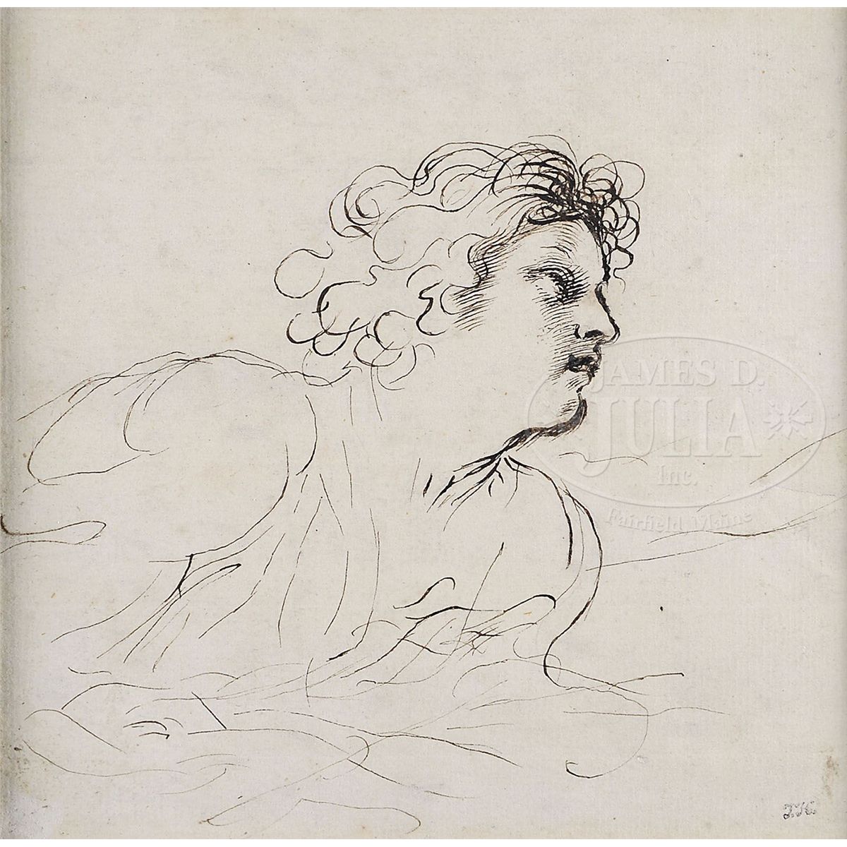OLD MASTER DRAWING GIOVANNI F. BARBIERI, OR GUERCINO (Italian, 1591 ...