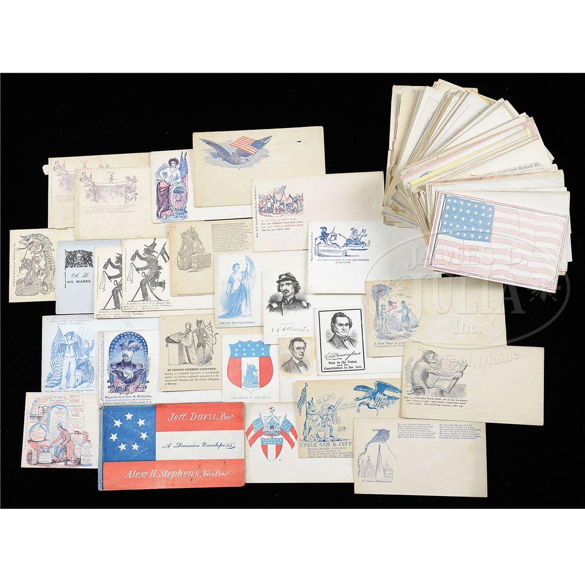 150+ CIVIL WAR PATRIOTIC ENVELOPES/COVERS.