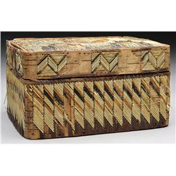 NORTH WOODLANDS, NATIVE AMERICAN QUILL BOX.