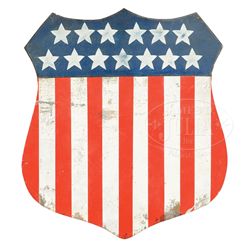 PATRIOTIC TIN SHIELD.
