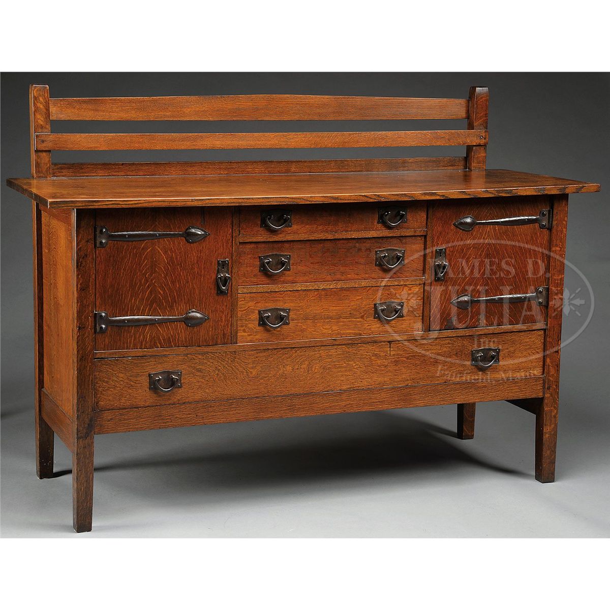 GUSTAV STICKLEY OAK SIDEBOARD.