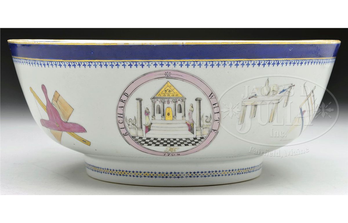 CHINESE EXPORT MASONIC BOWL.