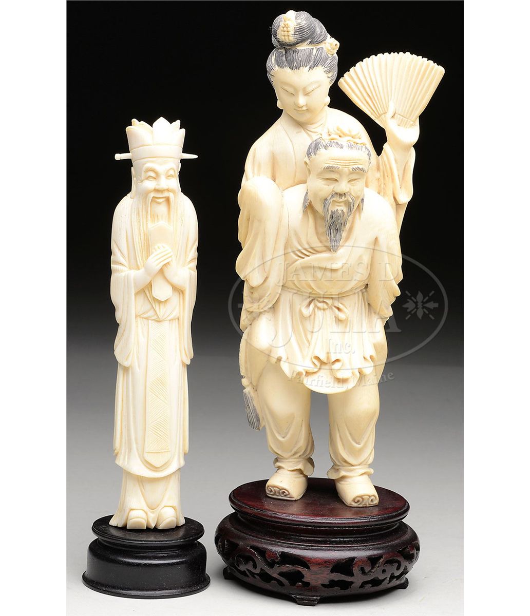 TWO IVORY CARVINGS.