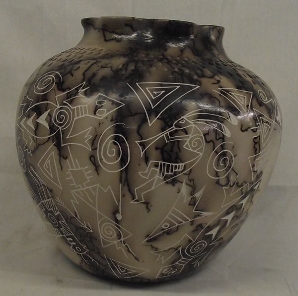 Acoma Horse Hair Pottery Jar by Gary Yellow Corn