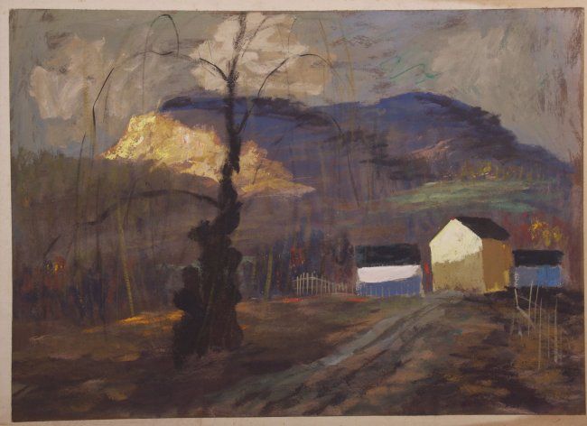 Paul Riba (1912-1977), oil on hard board. One of his