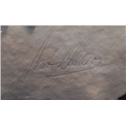 Embossed Indian in Plexiglas Frame,