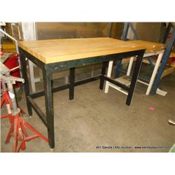 HEAVY DUTY BUTCHER BLOCK WORK TABLE