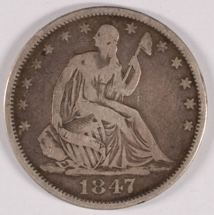 1847 O SEATED HALF DOLLAR VG FINE 1847-o-seated-half-dollar-vg-fine