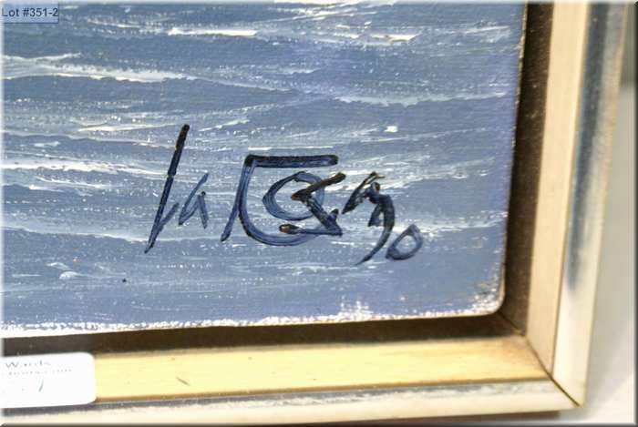 A framed oil on canvas painting of a bridge scene (British Columbia) by ...