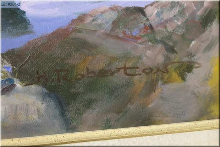 A gilt framed oil on canvas painting "Crashing Waves" signed by artist ...