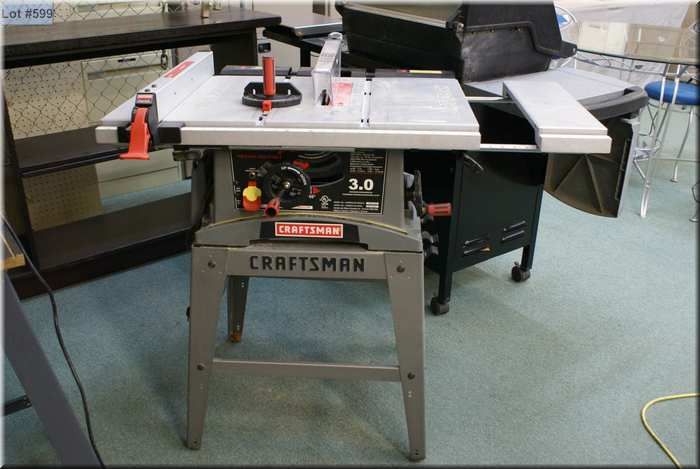 Craftsman 3hp 10" table saw on floor stand including fence, mitre feed ...