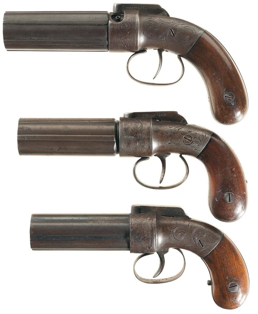 Collector's Lot of Three Double Action Pepperbox Pistols -A) Sprague ...