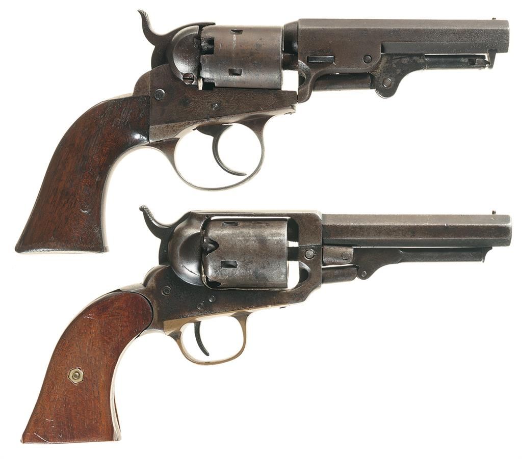 Two Percussion Revolvers -A) J.M. Cooper Double Action Pocket Model ...