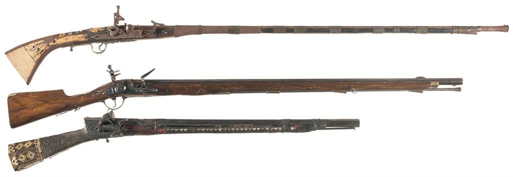 Three Antique Long Guns -A) Unknown North African Camel Gun