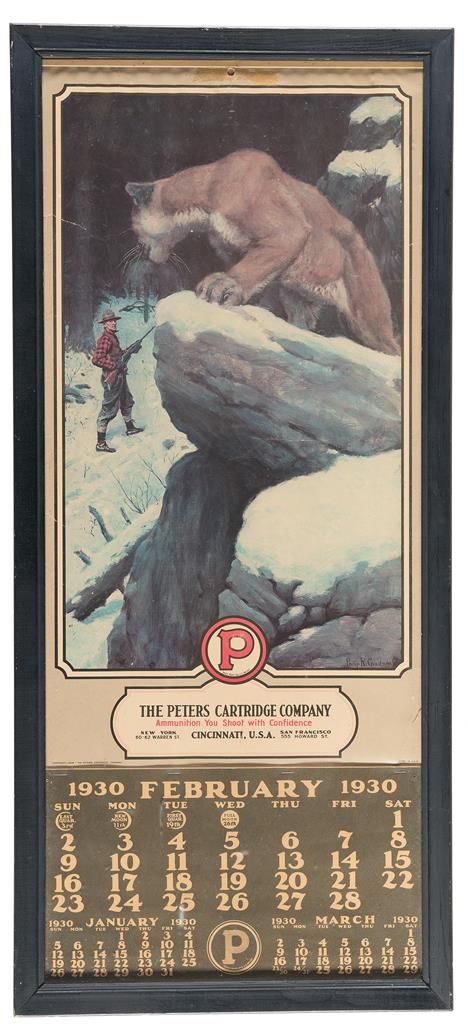 1930 Peters Cartridge Wall Calendar