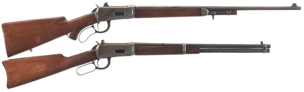 Two Winchester Lever Action Long Guns -A) Winchester Model 55 Rifle