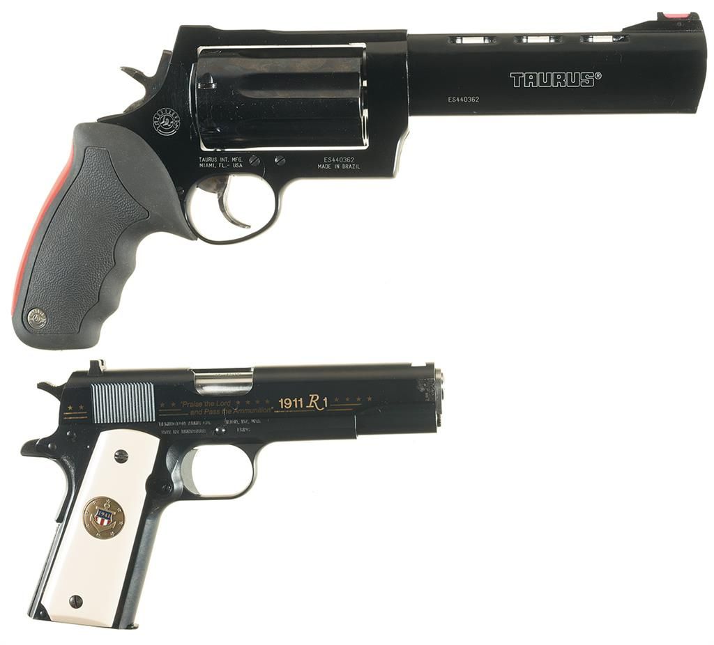 Two Handguns -A) Taurus Raging Judge Magnum Ultra-Lite Double Action ...