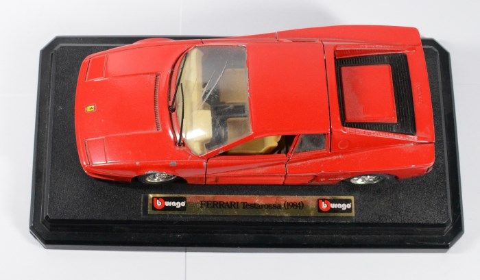 Vintage Burago Ferrari Testarossa 1984 Diecast Tin Toy