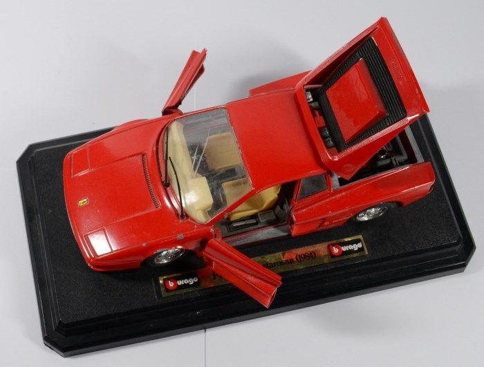 Vintage Burago Ferrari Testarossa 1984 Diecast Tin Toy