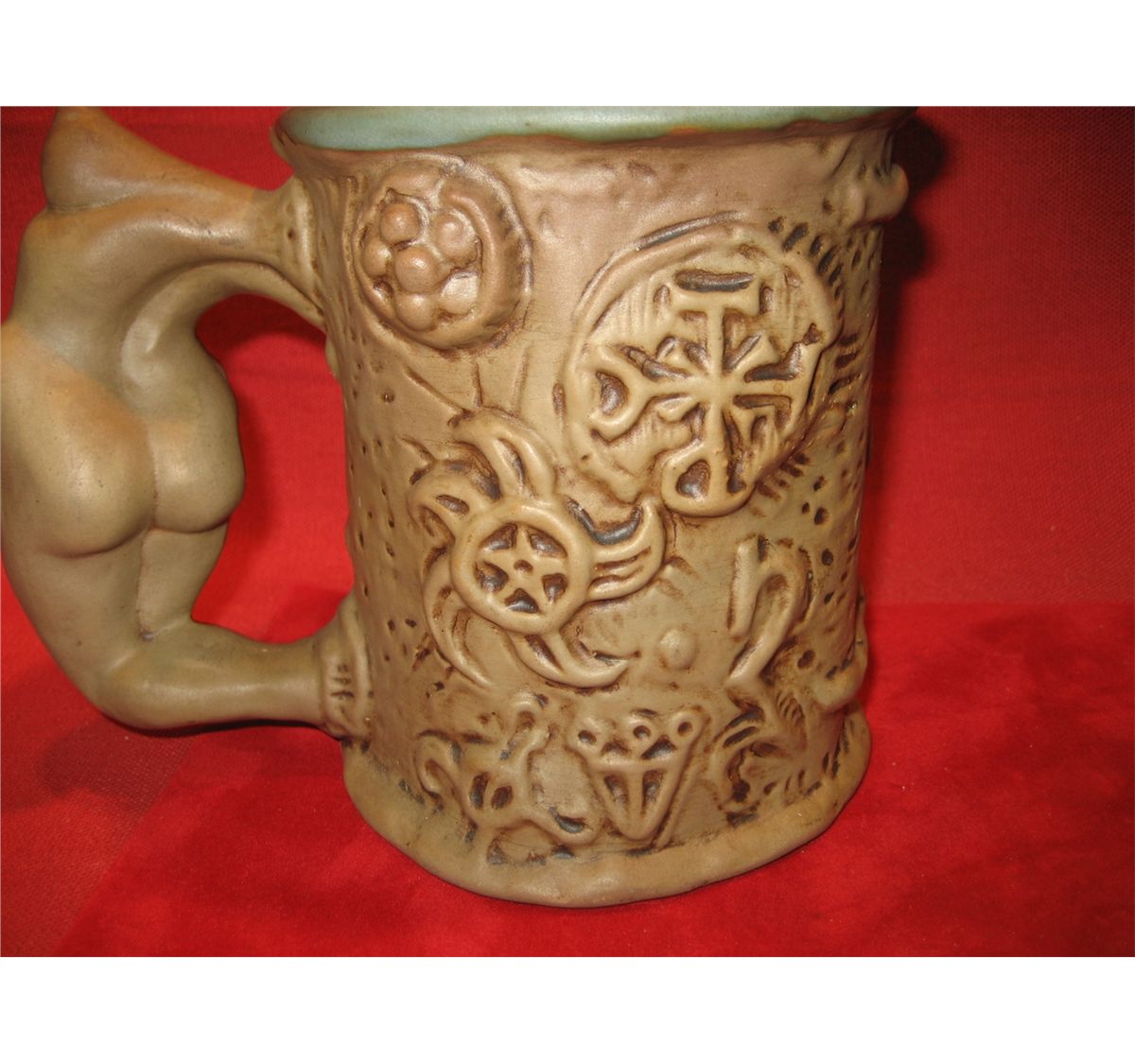 JIM RUMPH MUG NAKED WOMAN NUDE MAIDEN OGRE FACE LARGE TANKARD ARTISAN ...