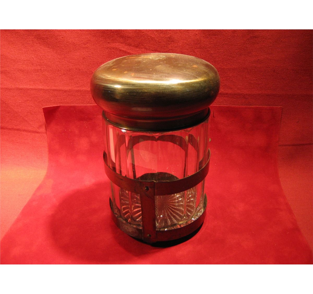 ANTIQUE APOTHECARY CRYSTAL CLEAR GLASS JAR WITH LID HUMIDIFIER