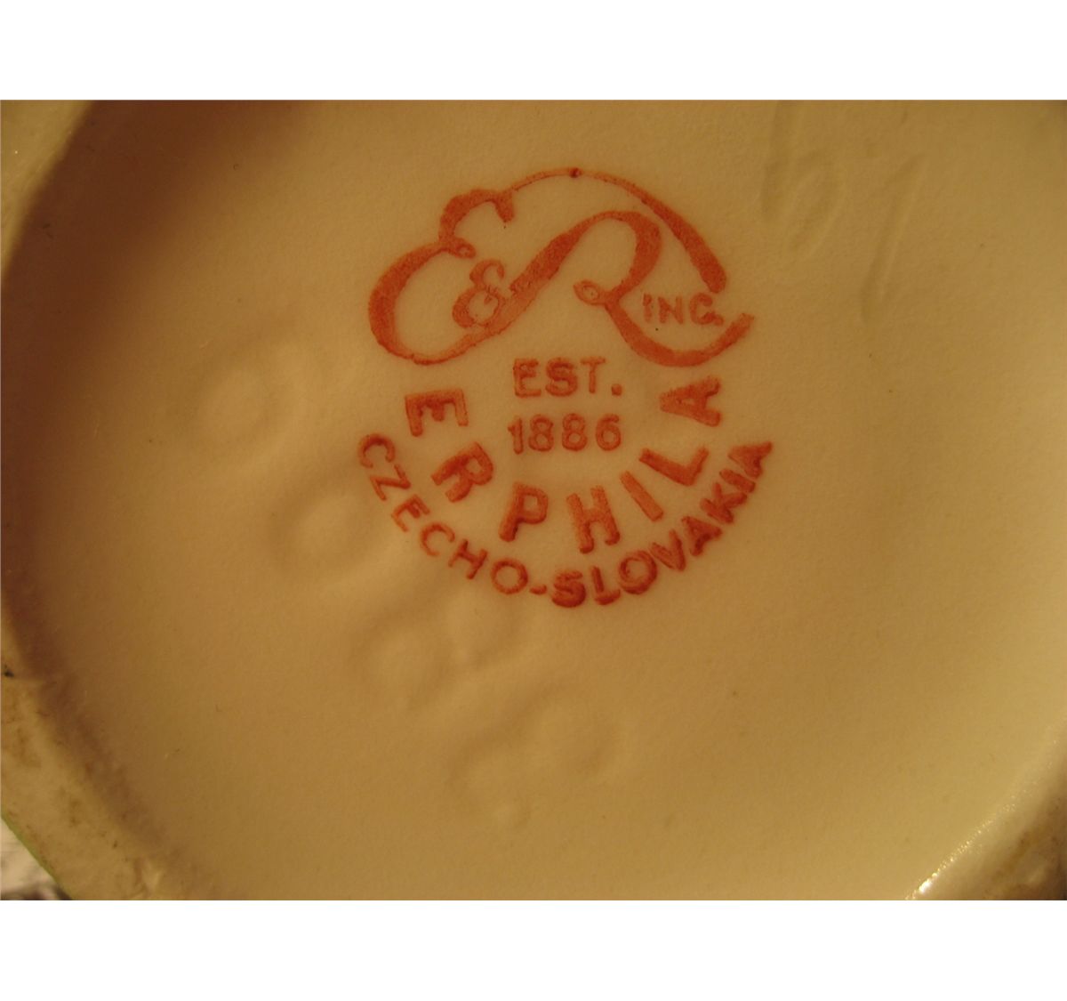 CZECH ERPHILA ART DECO GREEN POTTERY VASE CZECHOSLOVAKIA